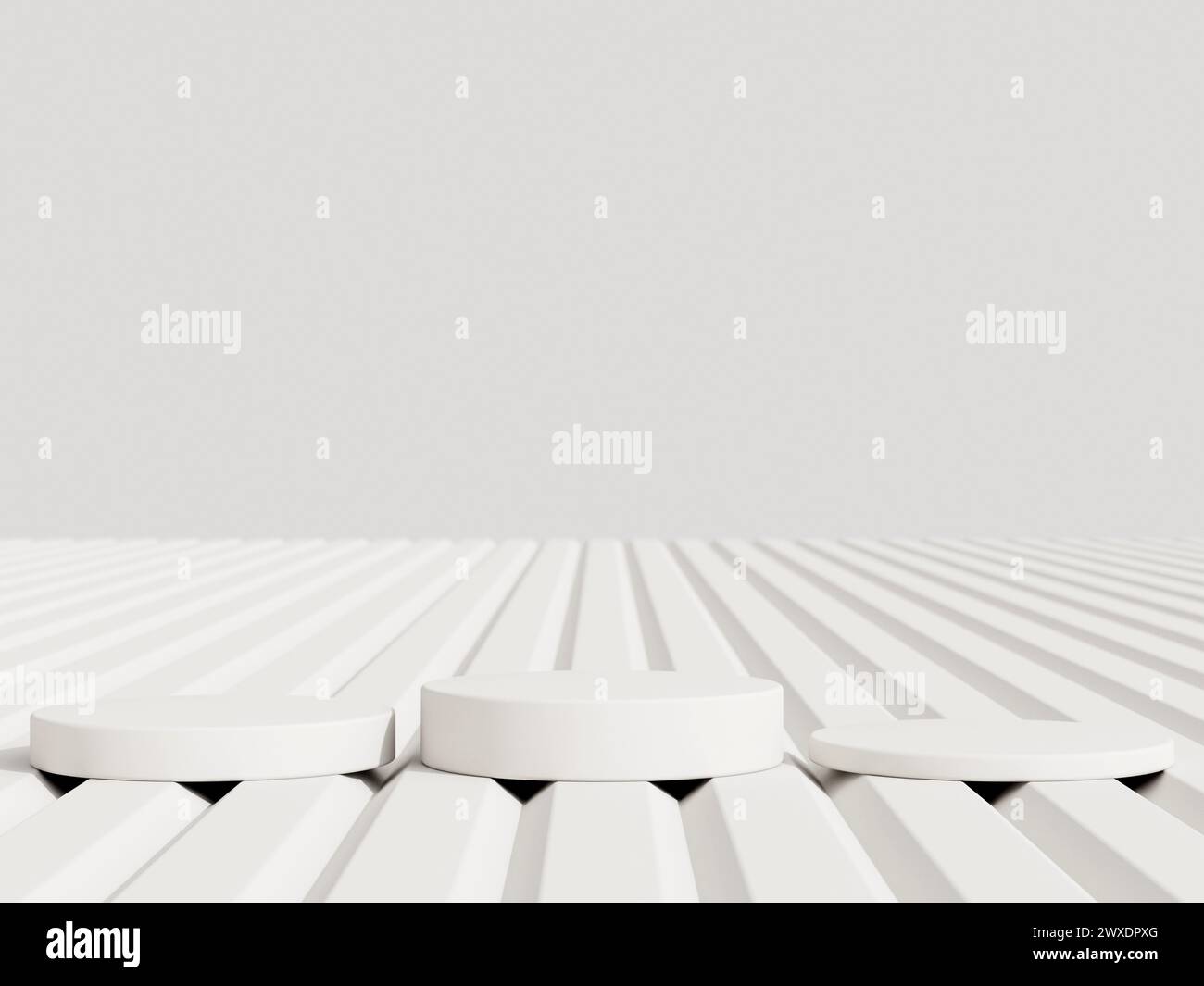 Empty podium or pedestal display on white background with cylinder ...