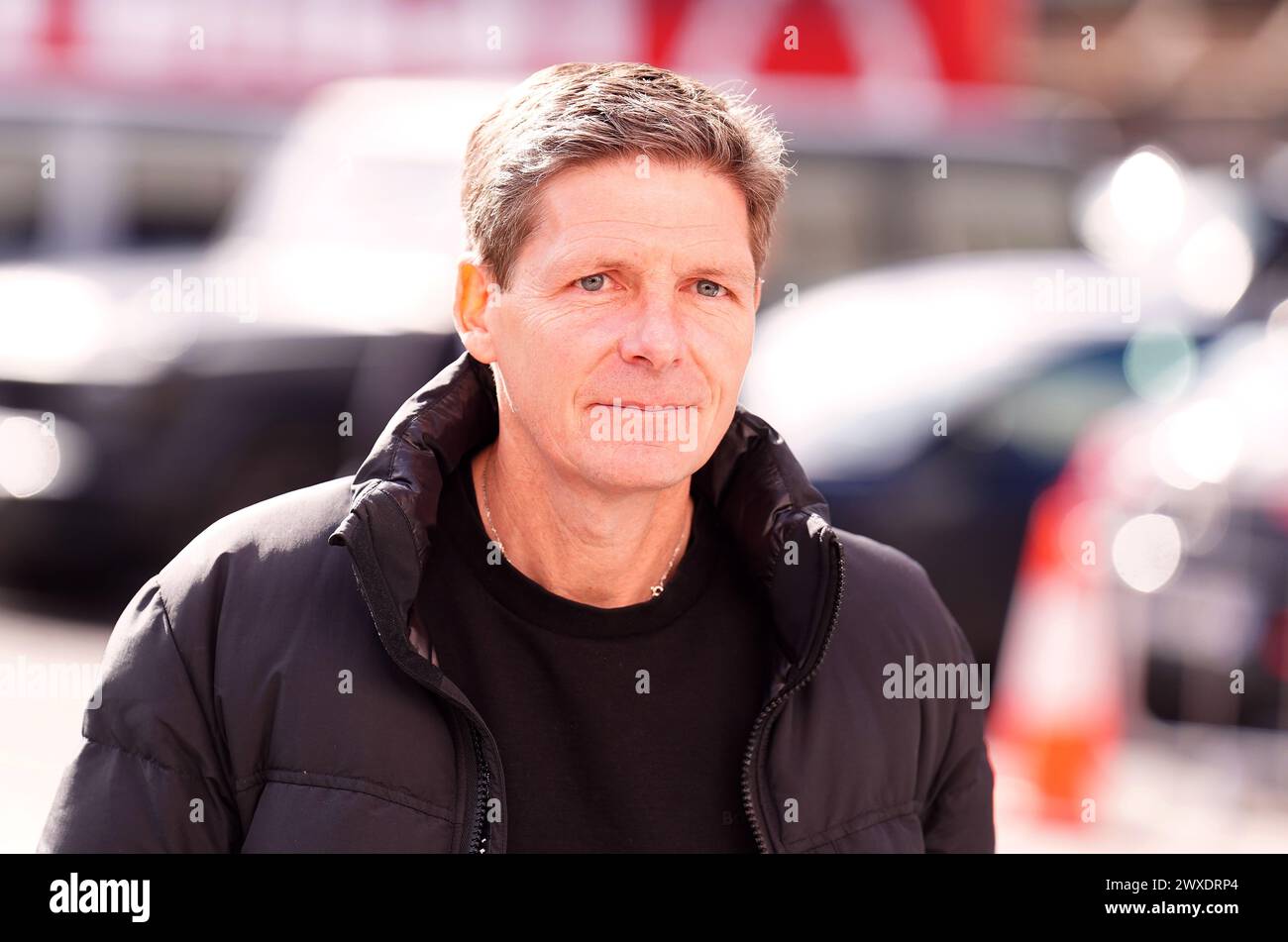 Crystal Palace manager Oliver Glasner arrives for the Premier League ...