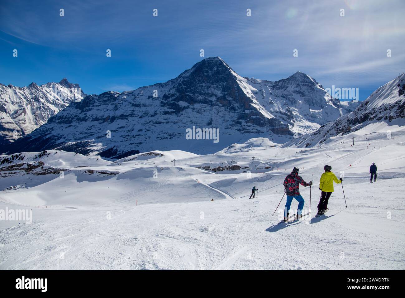 March 25, 2024: Skiing against the backdrop of the north face of the ...