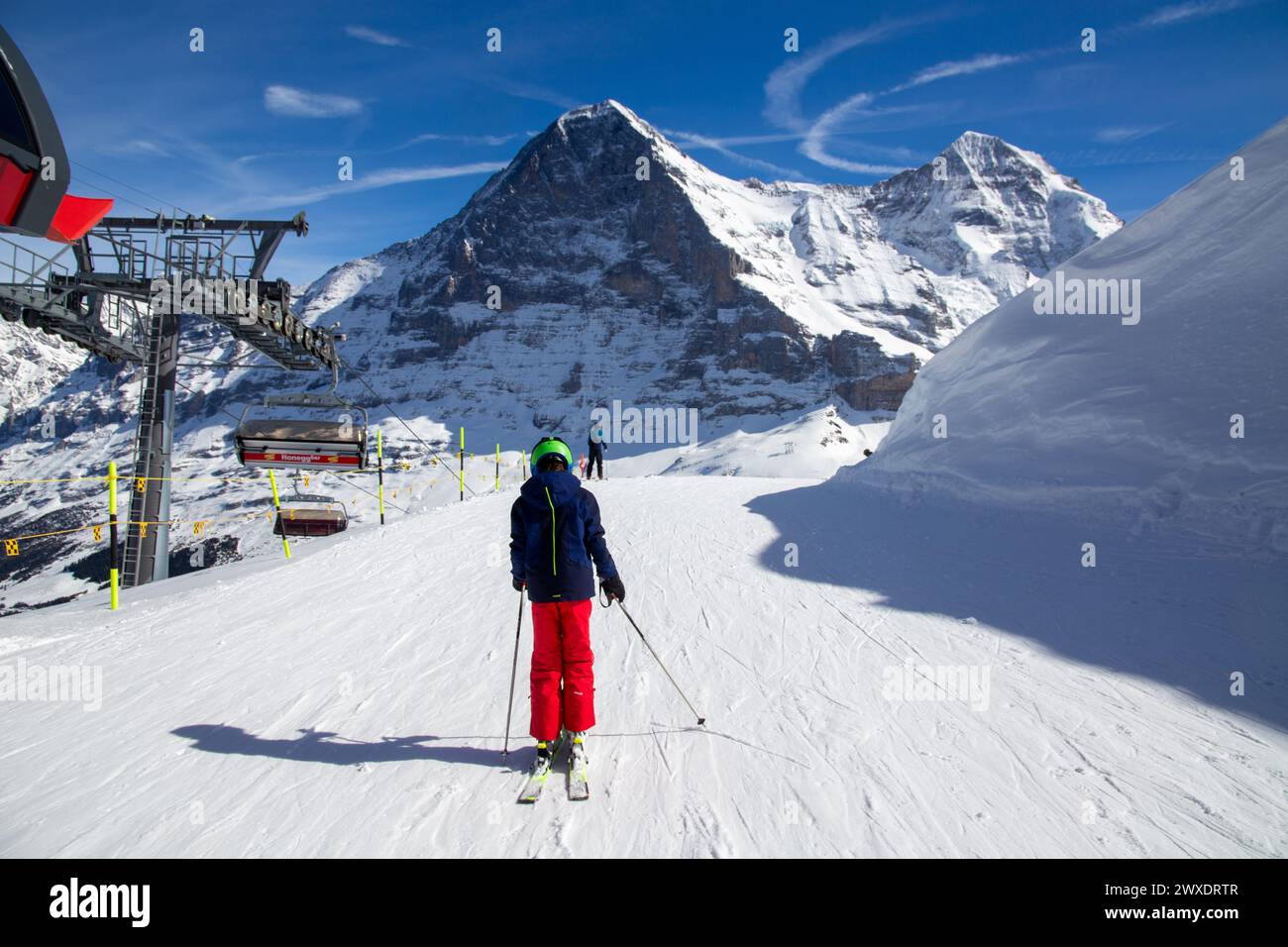 March 25, 2024: Skiing against the backdrop of the north face of the ...