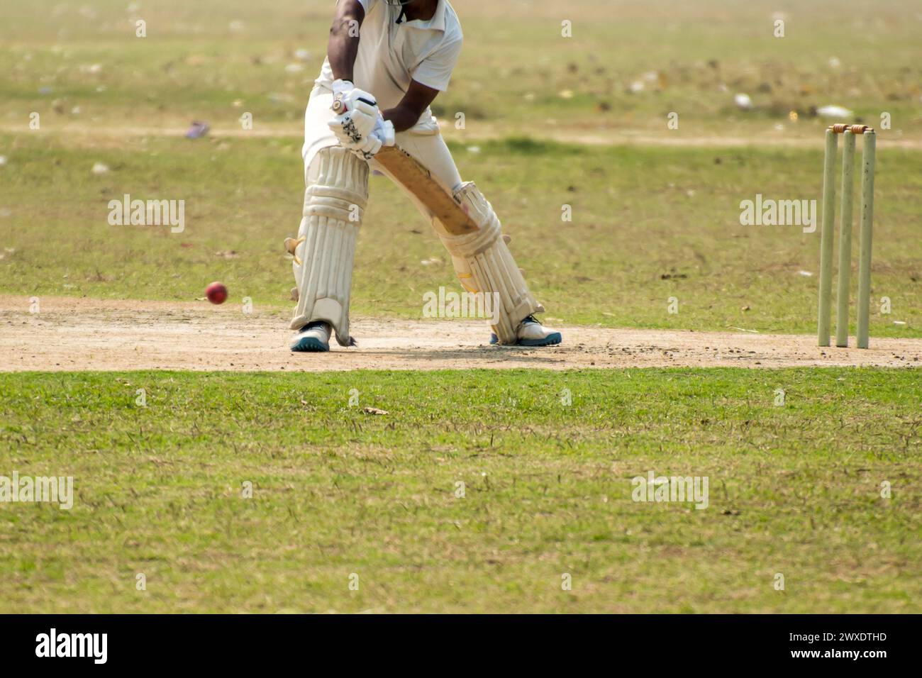 Cricket player hitting ball hi-res stock photography and images - Alamy