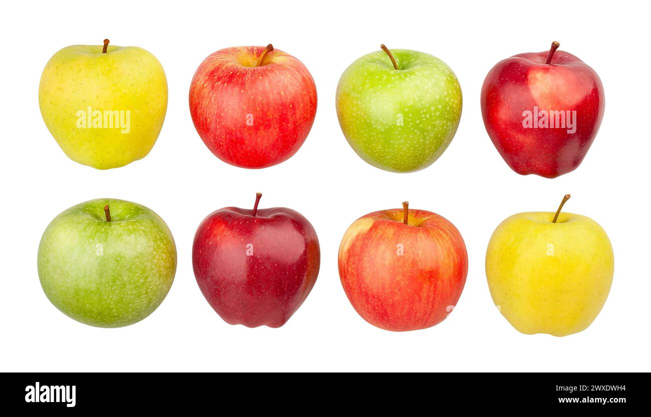 apples mix path isolated on white Stock Photo - Alamy