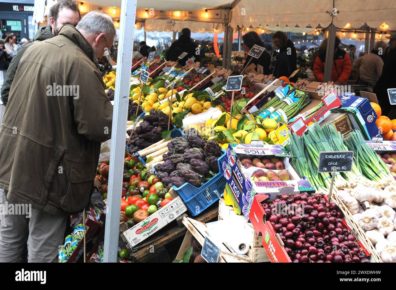 Copenhagen, Denmark/30 March 2024 Shoppers and consumers /farmer market ...