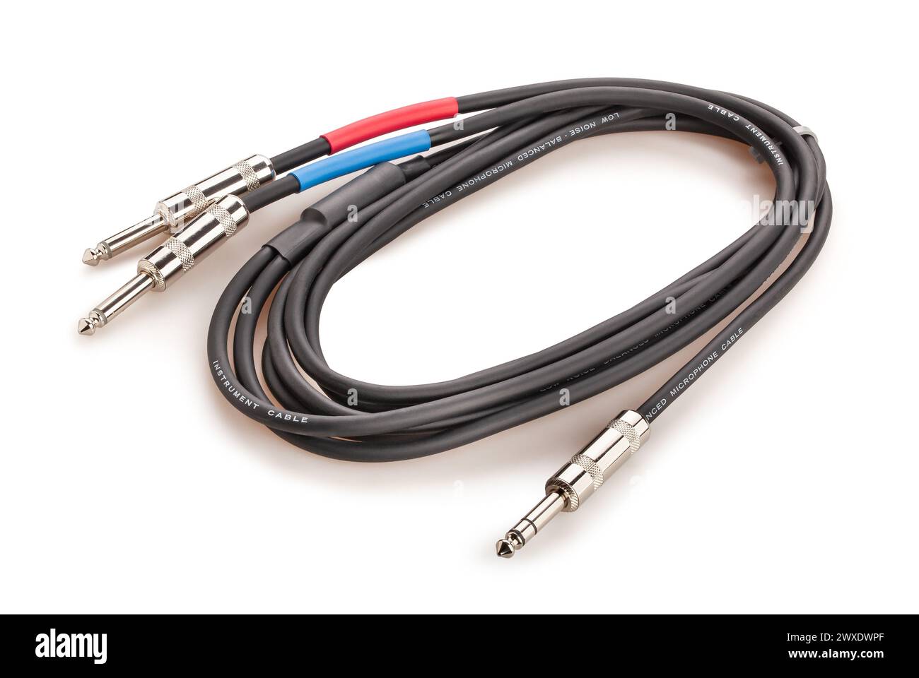 audio insert splitter cable path isolated on white Stock Photo - Alamy