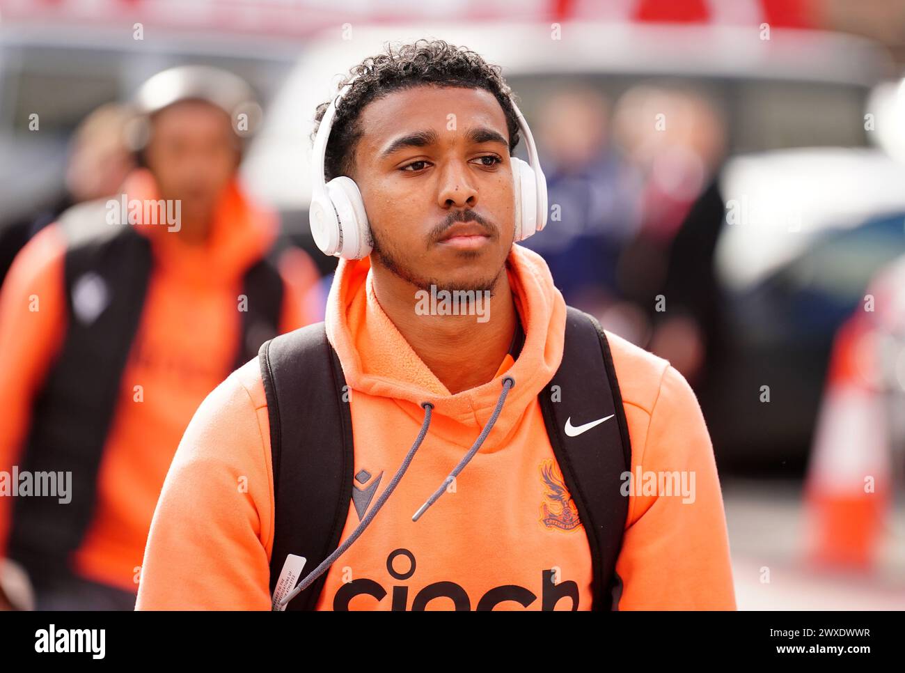 Crystal Palace's Roshaun Mathurin arrives for the Premier League match ...
