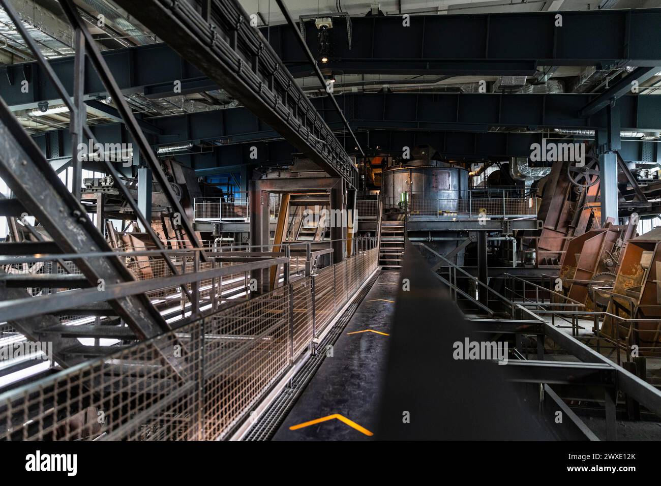 Interior of coal washery plant, Zeche Zollverein colliery and cokery ...