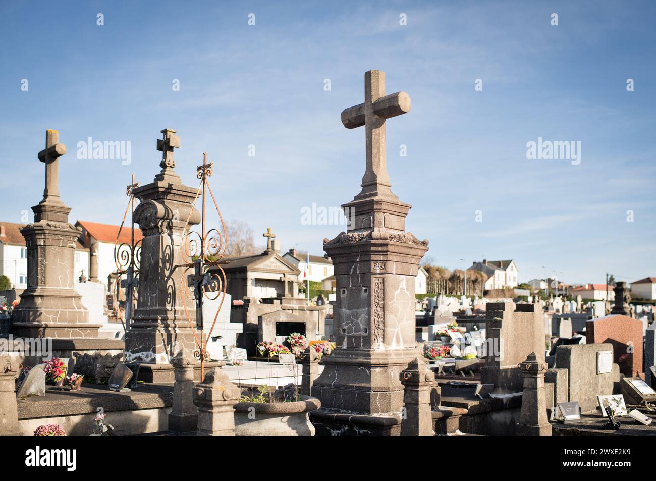 Ancient European cemetery with the graves Stock Photo - Alamy