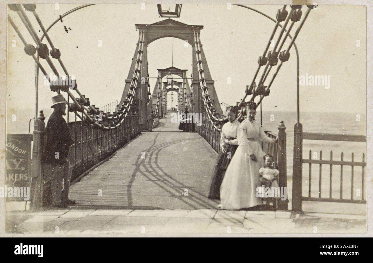 Antique Victorian photograph of the Chain Pier, Brighton. The Chain ...