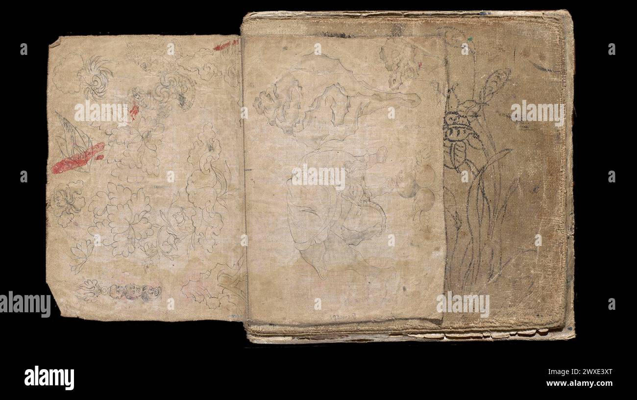 Two pages from the Tibetan book of Proportions, an eighteenth-century ...