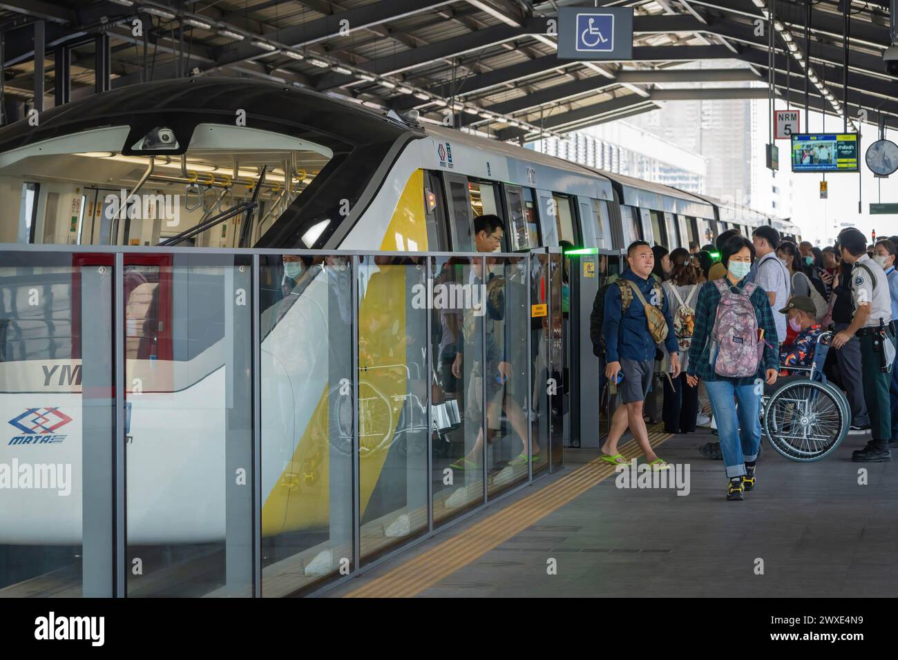 Bangkok, Thailand. 30th Mar, 2024. Passengers are seen descending from ...
