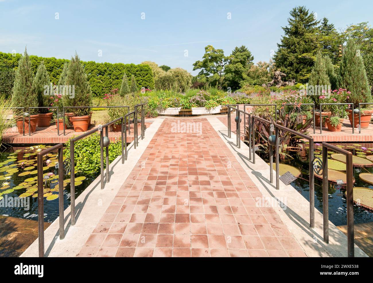 Chicago Botanic Garden at sunny spring time, Glencoe, Illinois, USA ...