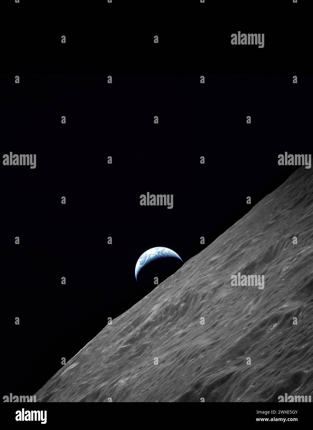 Earthrise over Moon taken during Apollo 17's journey to the moon. NASAs ...