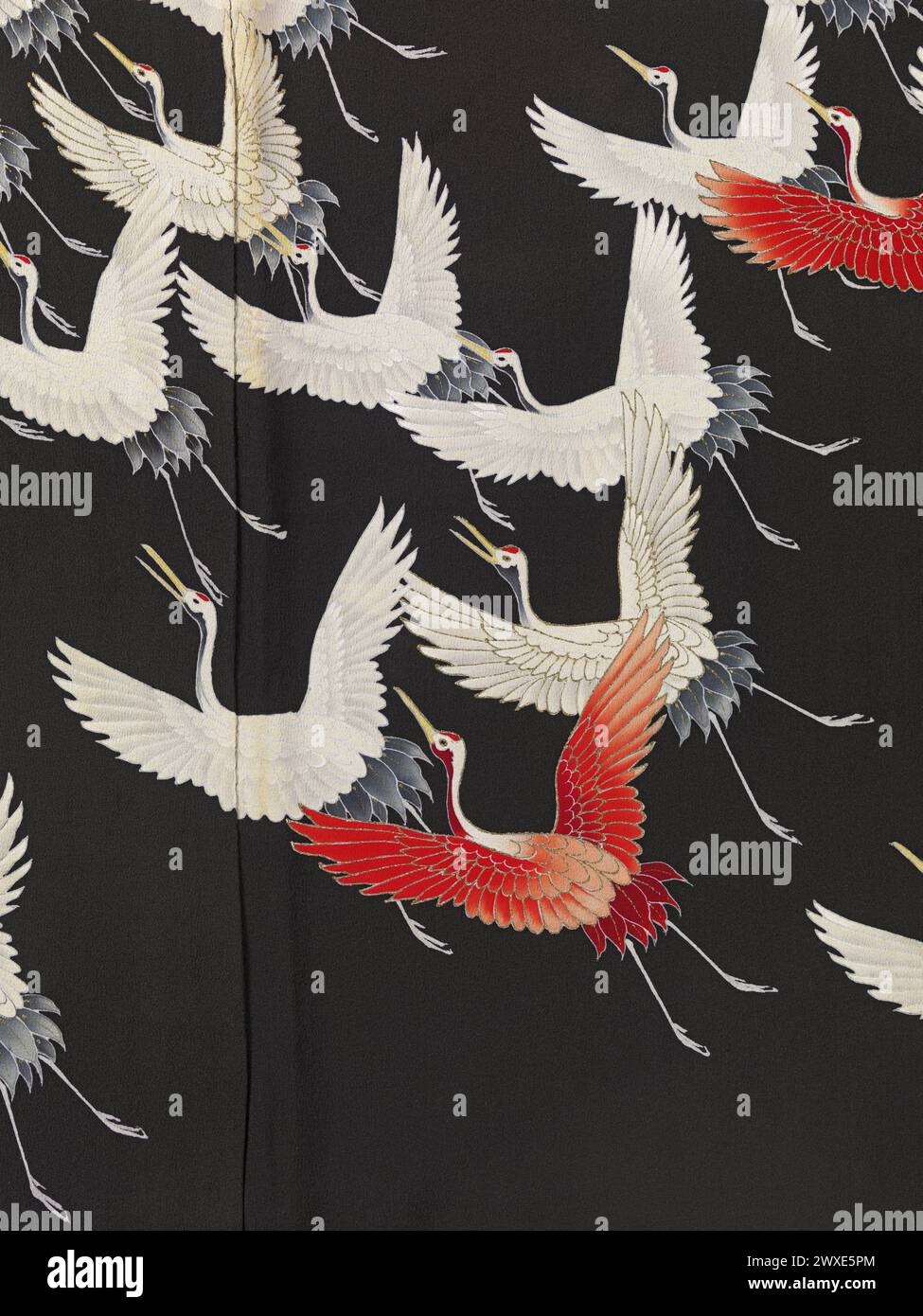 Cutaway of detail of a Japanese Furisode kimono with a Myriad of Flying ...