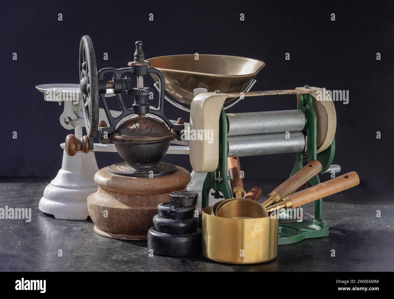 Antique collection has Pasta maker with hand crank, Original coffee ...