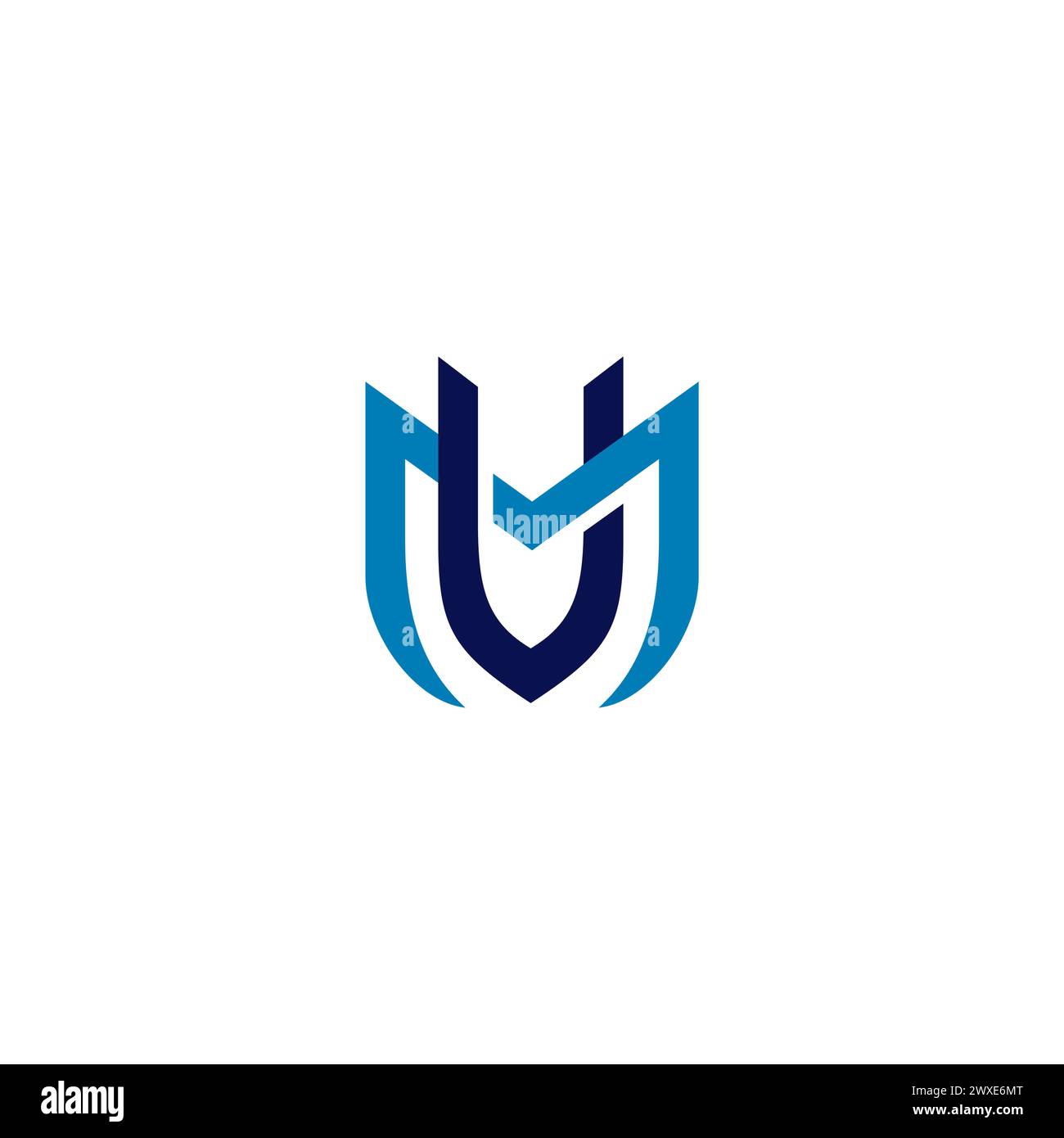 VM Logo Design Simple With Blue Color. MV Icon Stock Vector Image & Art ...