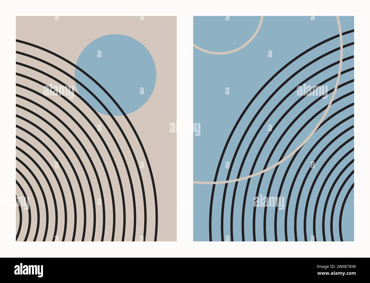 Simple abstract geometric shapes. Modern boho minimalist art. Simple ...