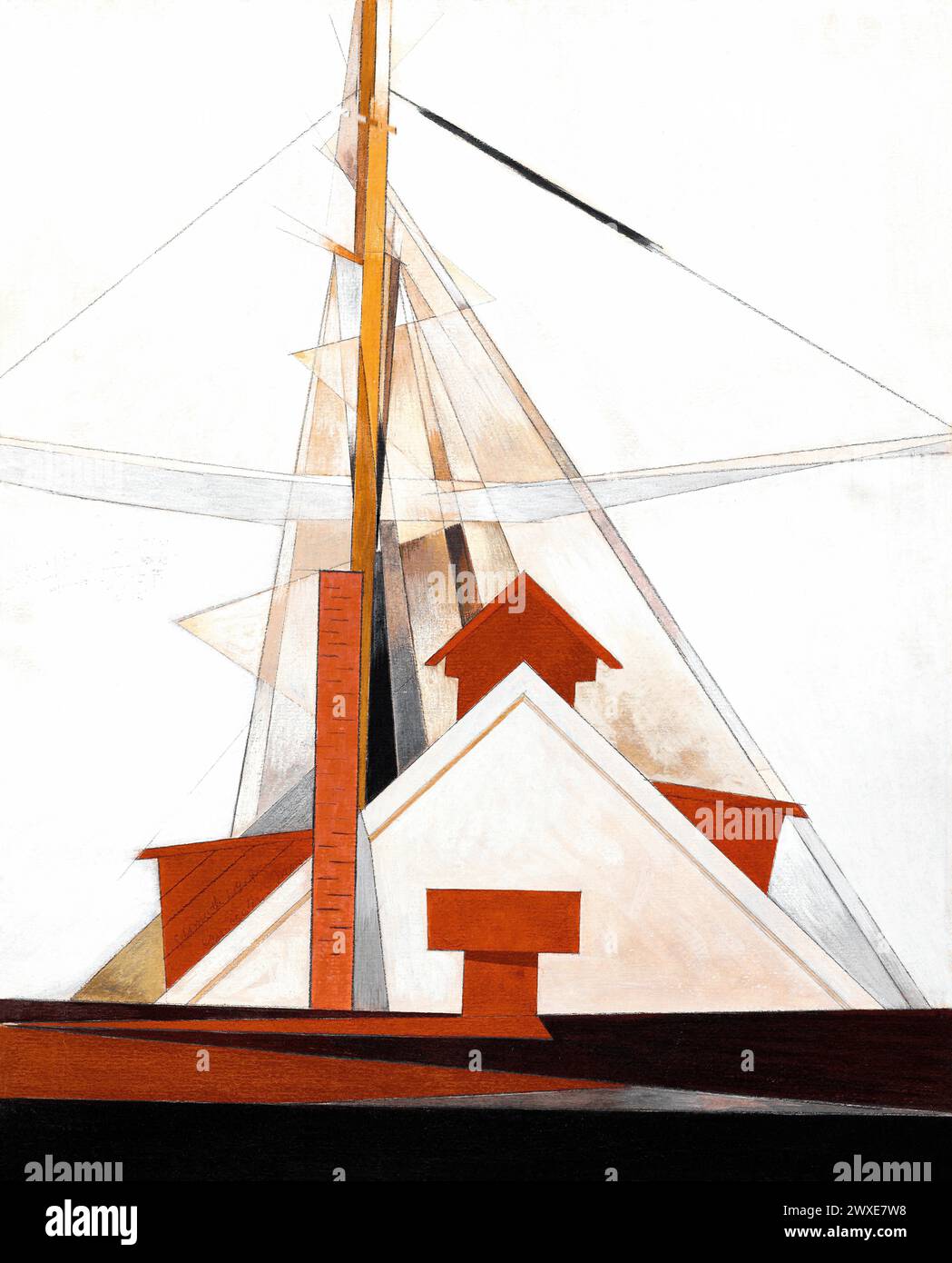 Masts painting in high resolution by Charles Demuth. Original from The Barnes Foundation Stock ...