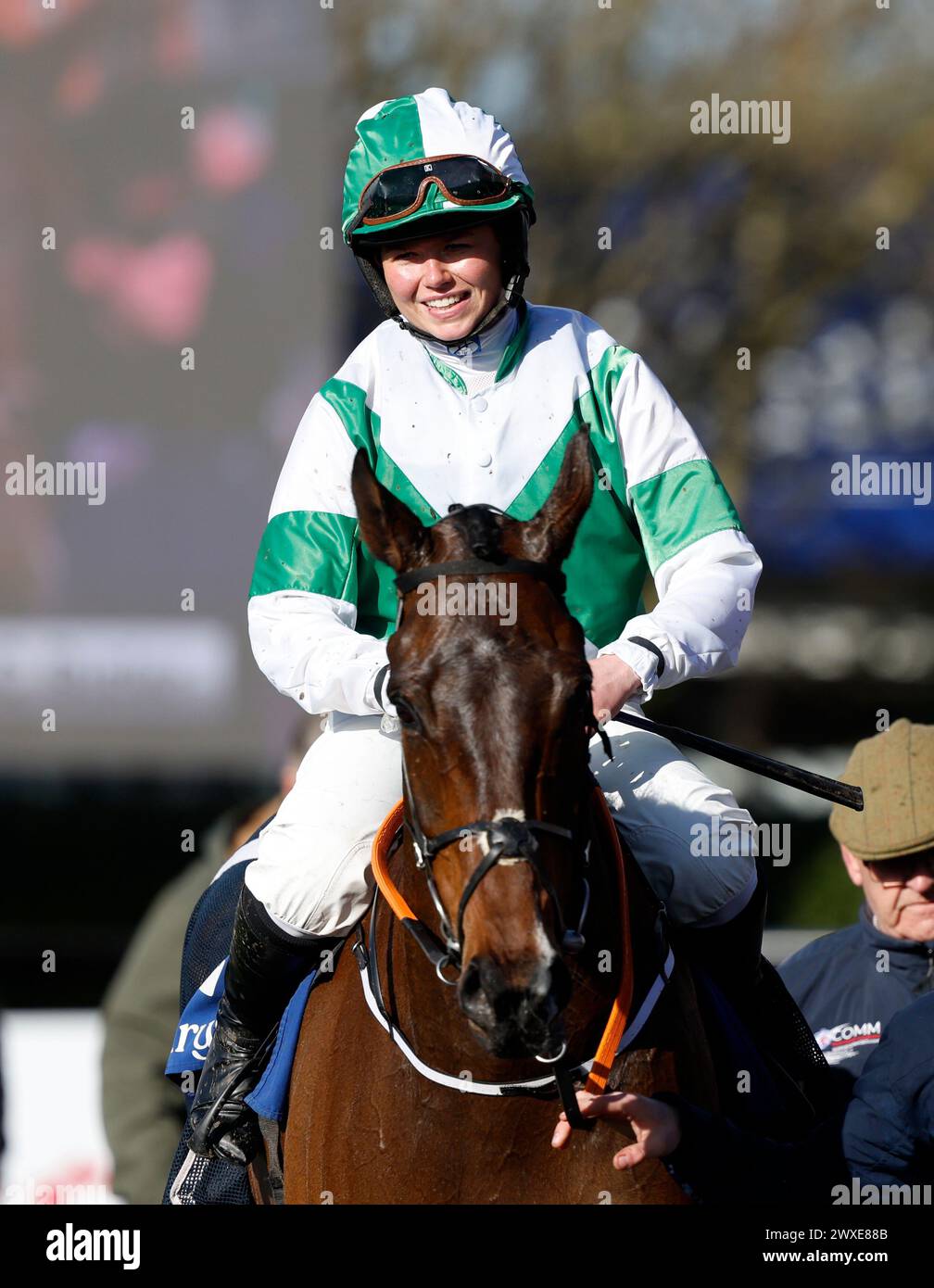 So Des Flos and jockey Charlotte Butler after winning the Fred Kenny ...