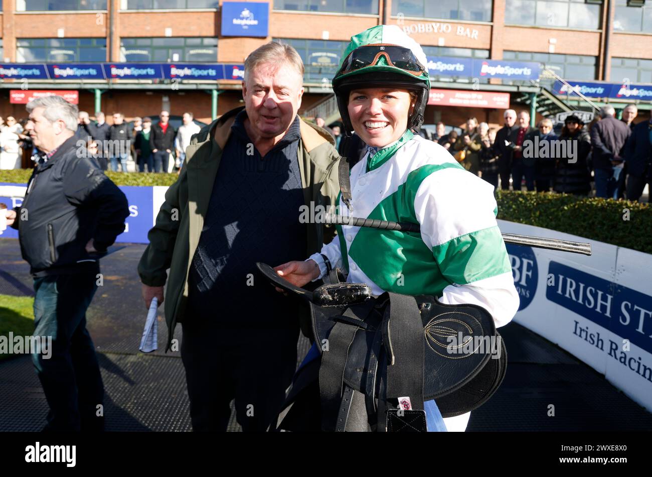 Jockey Charlotte Butler after she rode So Des Flos to victory in the ...