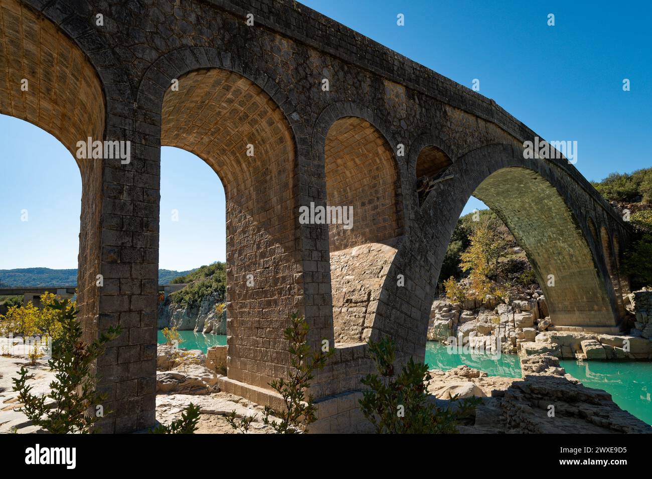 View of a the stone bridge of Templa, built in 19th century, one of the ...