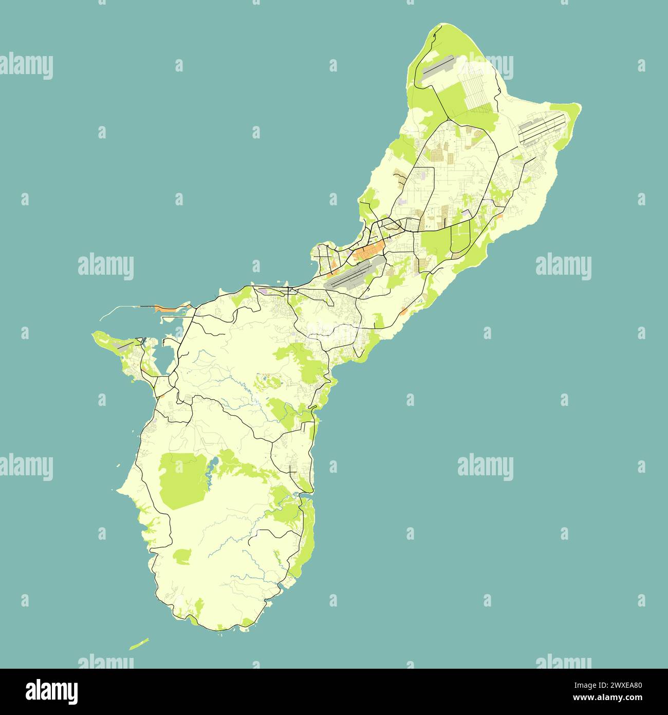 Map of guam line drawing Stock Vector Images - Alamy