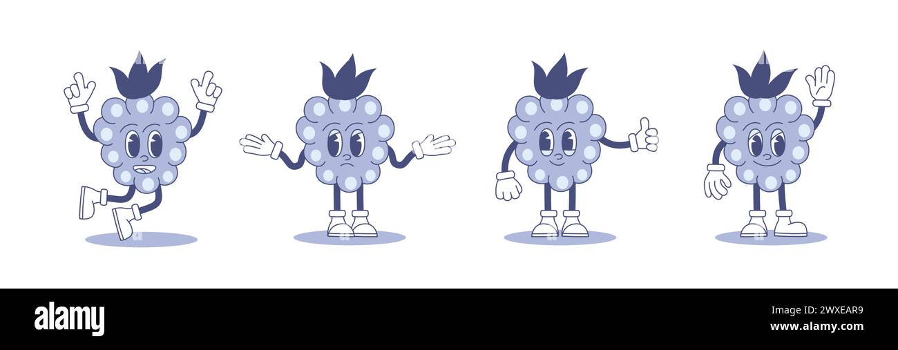 Groovy line cartoon fruits. Comic mascot of 60s and 70s funky comic ... Groovy line cartoon fruits. Comic mascot of 60s and 70s funky comic ...