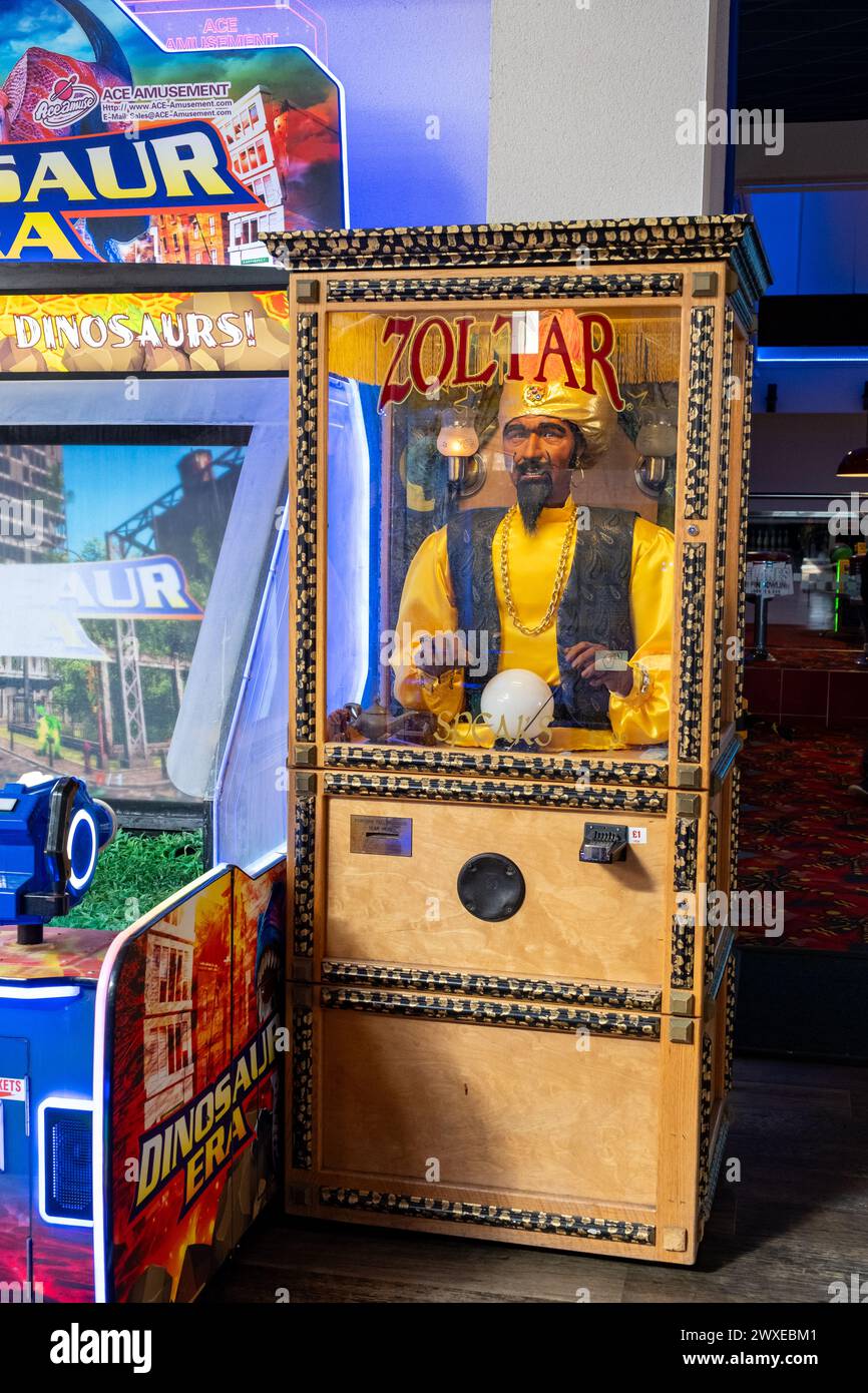 Clacton-on-Sea, Essex, UK – March 20 2024. The Zoltar fortune telling ...