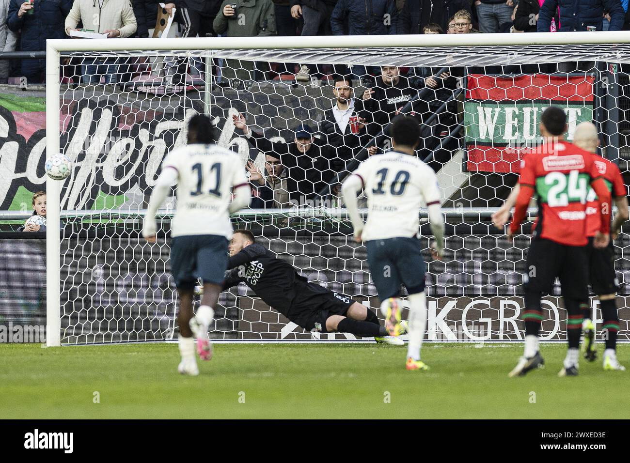 NIJMEGEN- 30-03-2024. Stadium De Goffert. Eredivisie voetbal, season ...