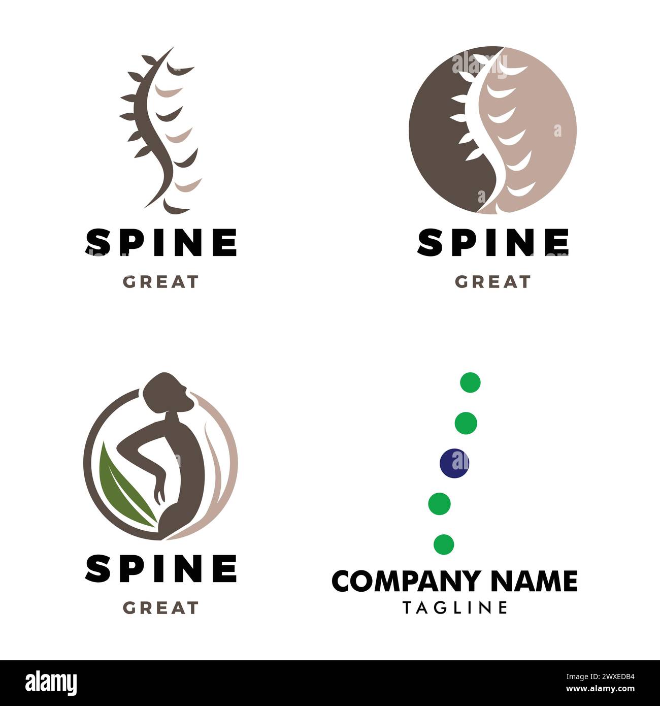 Set of Spine Icon Logo Design Template Stock Vector Image & Art - Alamy