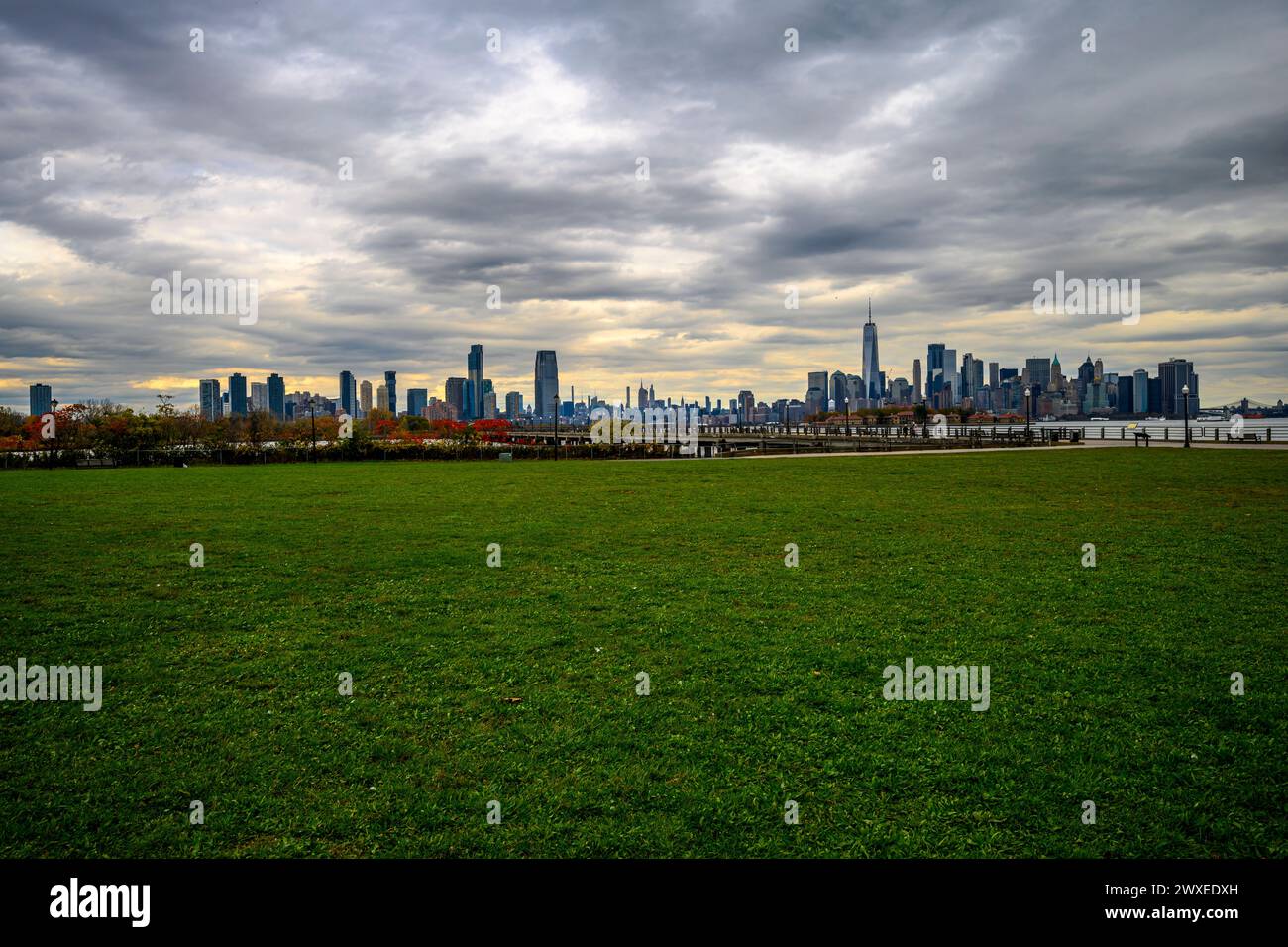 Views on New York Harbor, Manhattan and Statue of Liberty from the ...