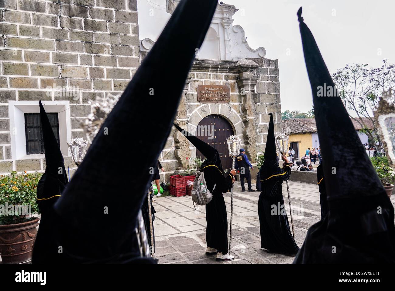 Antigua, Guatemala. 29th Mar, 2024. A confraternity of penitents ...