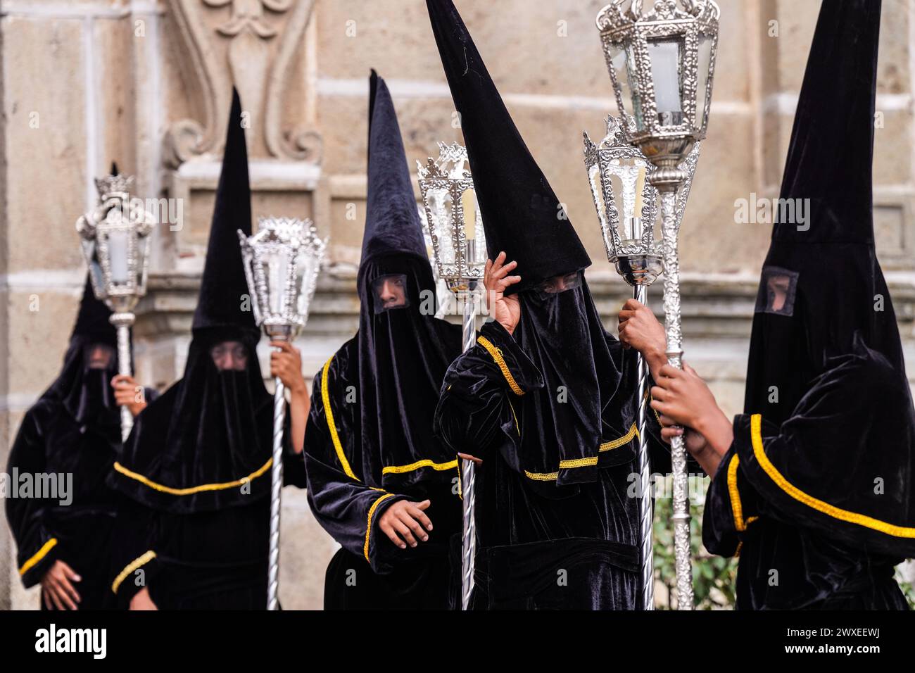 Antigua, Guatemala. 29th Mar, 2024. A confraternity of penitents ...