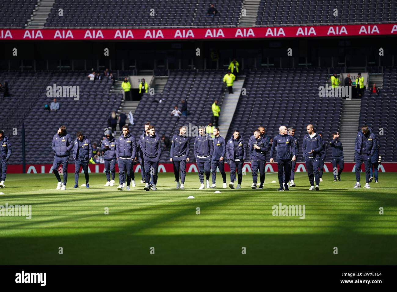 LONDON, ENGLAND - MARCH 30: The Tottenham players walking round the ...