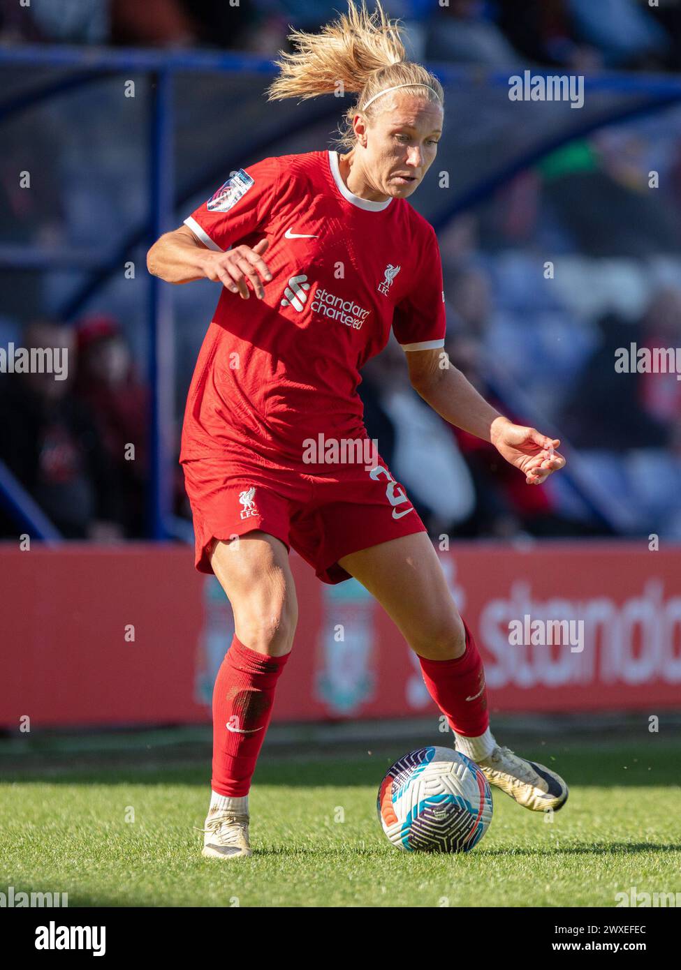 Prenton Park, UK. 30th Mar, 2024. Emma Koivisto (2) for Liverpool Women ...