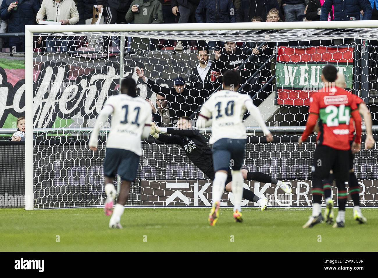 NIJMEGEN- 30-03-2024. Stadium De Goffert. Eredivisie voetbal, season ...