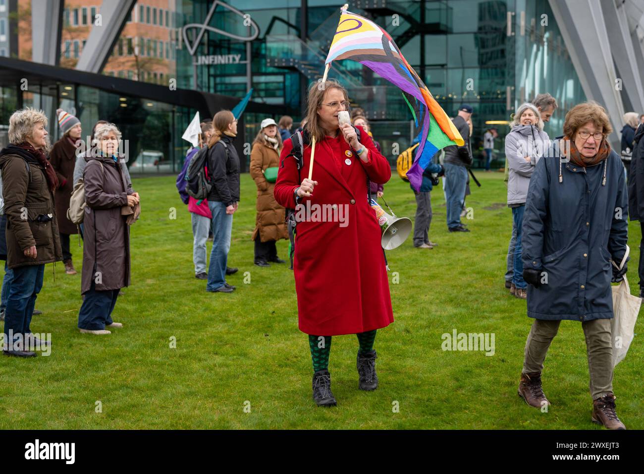 Amsterdam, The Netherlands, 30.03.2024, Activist with lgbt progress ...