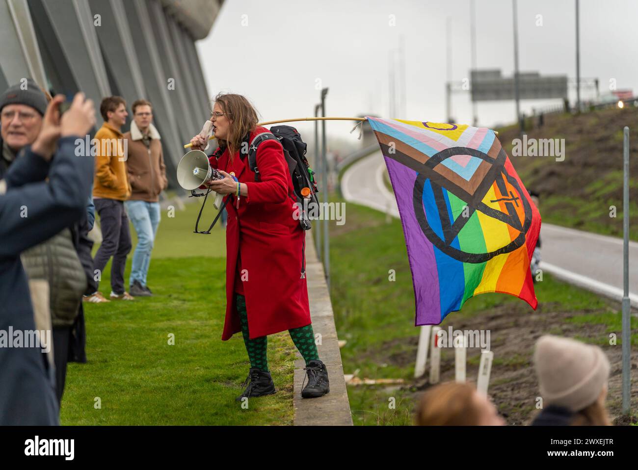 Amsterdam, The Netherlands, 30.03.2024, Activist with lgbt progress ...