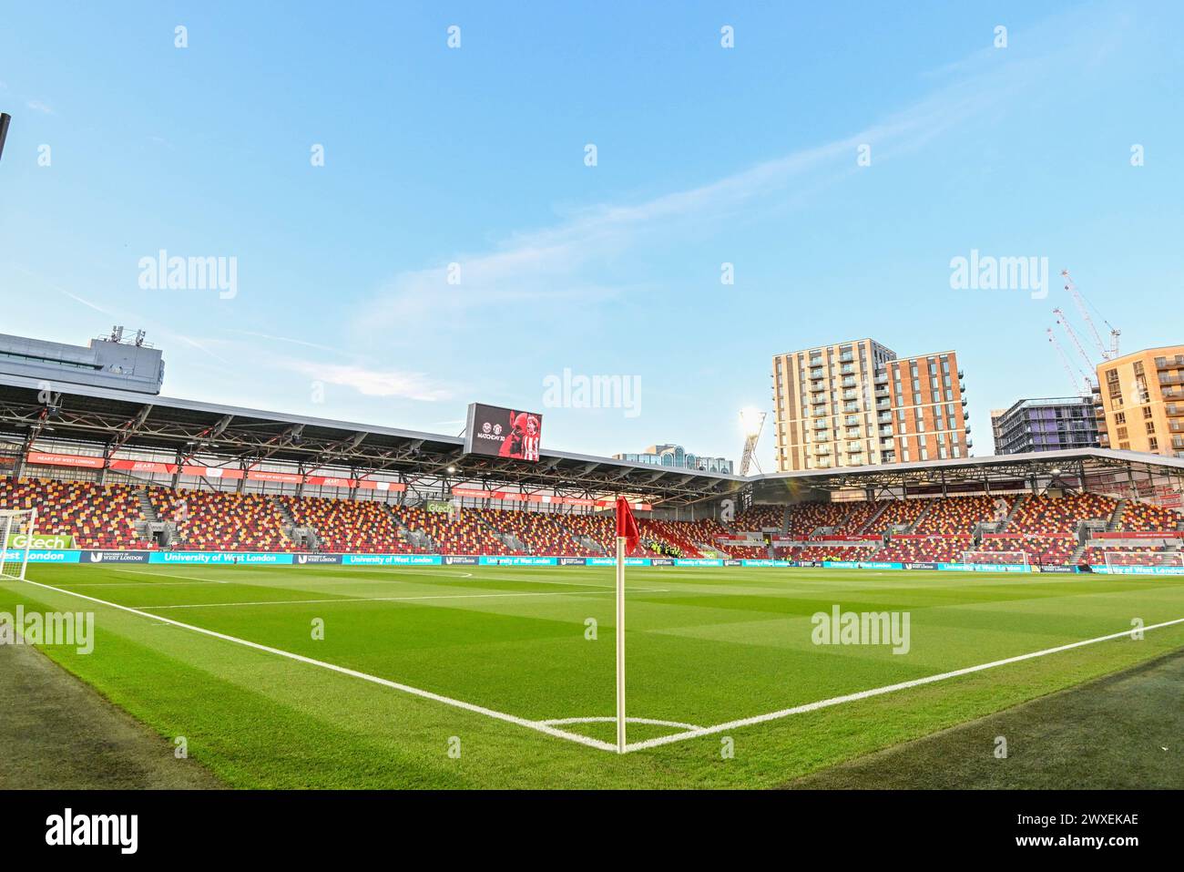A general view of The Gtech Community Stadium during the Premier League ...