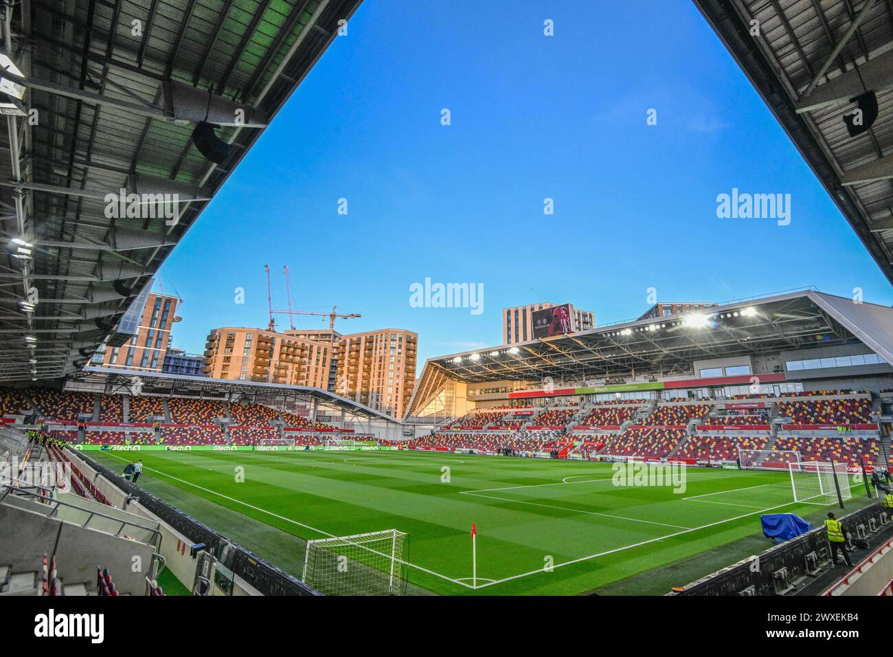 A general view of The Gtech Community Stadium during the Premier League ...