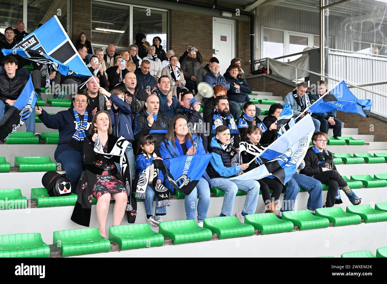 Aalter, Belgium. 30th Mar, 2024. fans and supporters of Brugge pictured ...