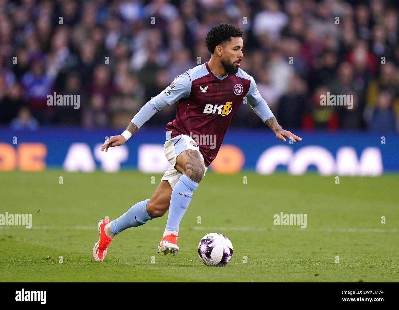 Aston Villa's Douglas Luiz in action during the Premier League match at ...