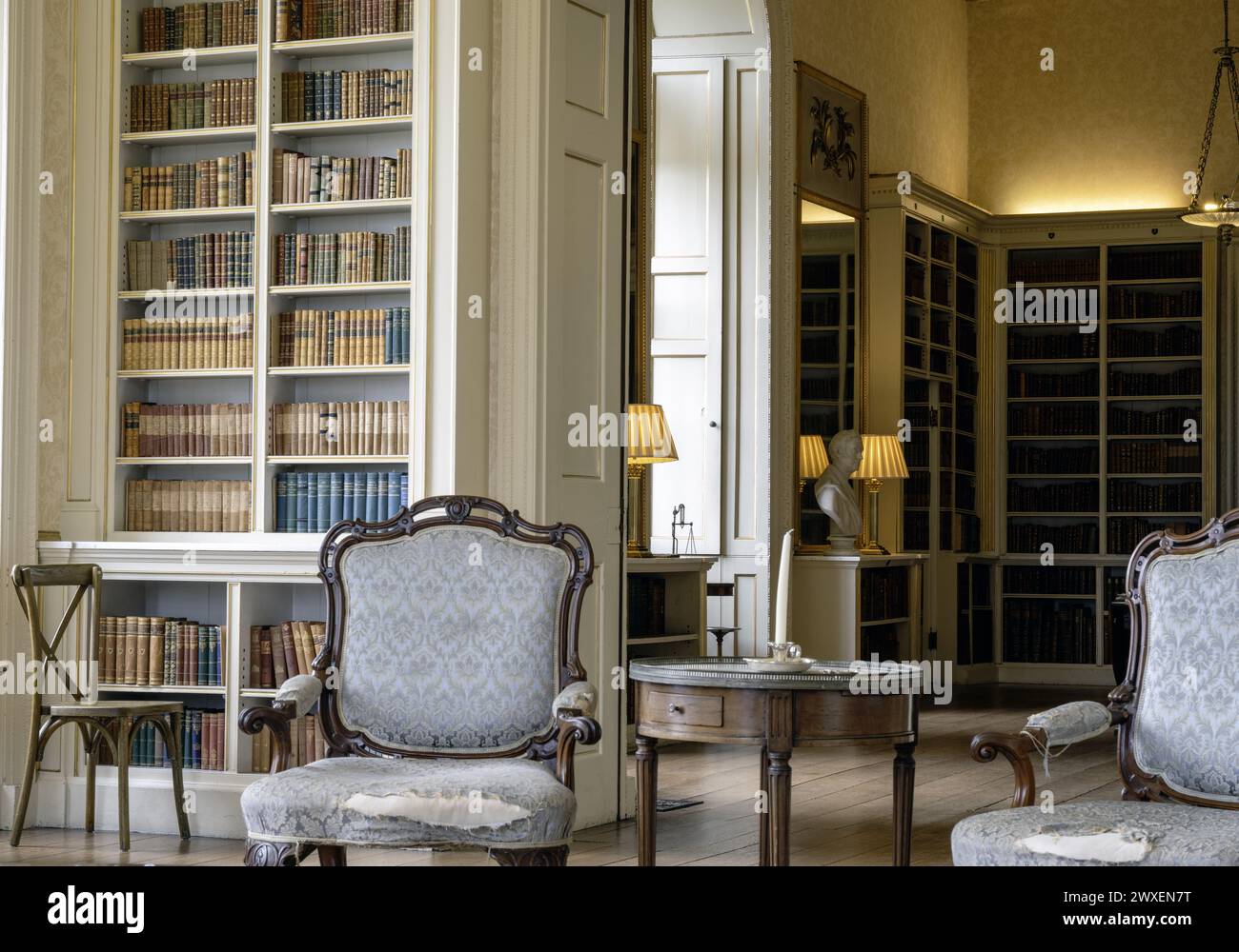 Powderham Castle, Kenton, Exeter, Devon, England, UK - interior view of ...