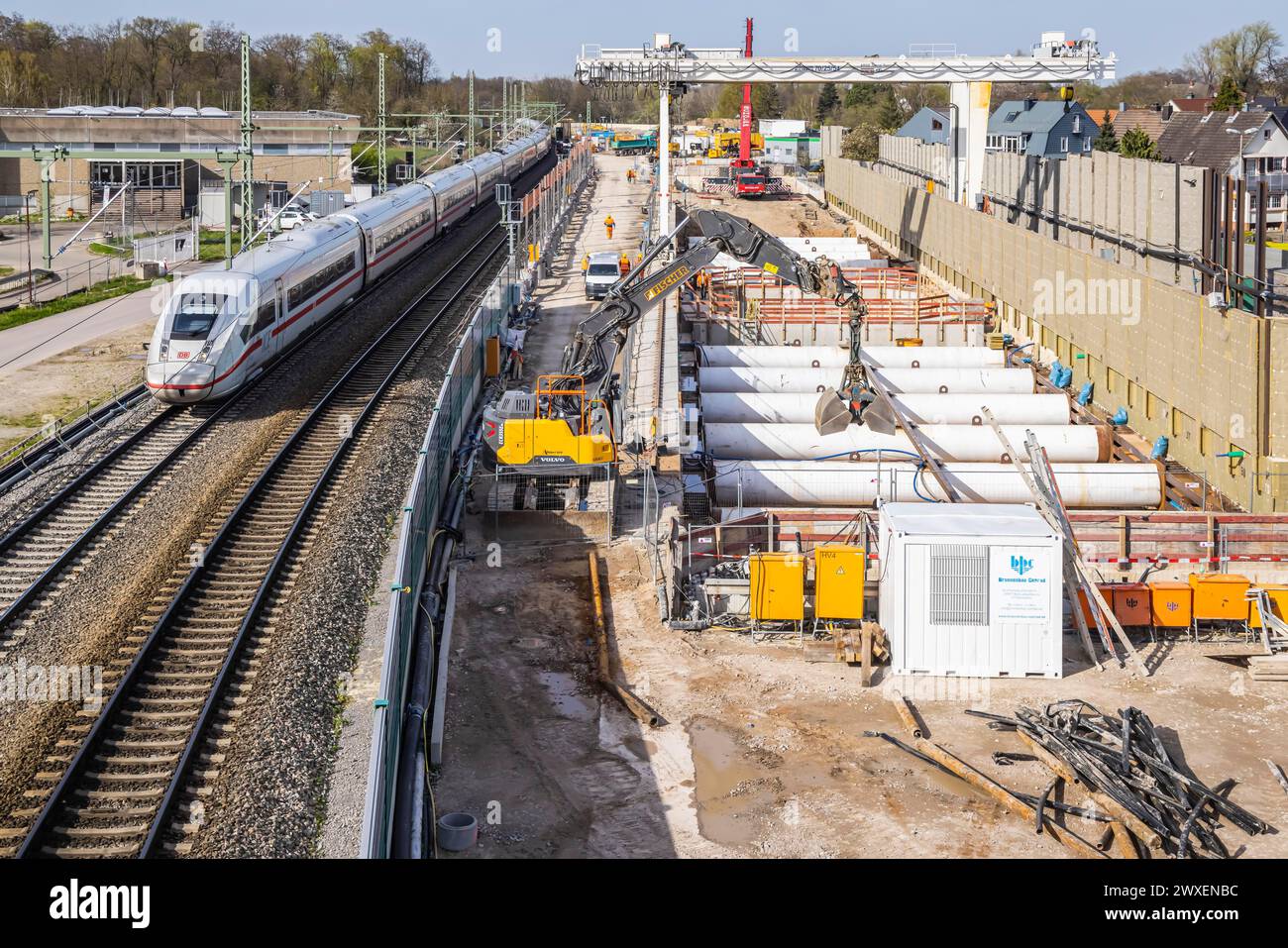 Rastatt Tunnel construction site on the Rhine Valley line with ICE ...