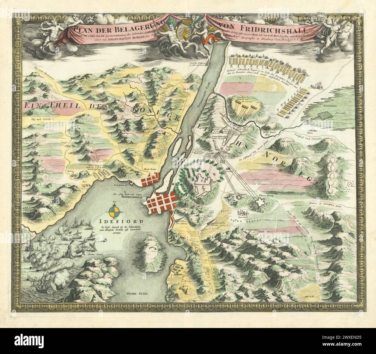 Vintage Map by Johann Baptist Homann 1719 . Plan of the siege of ...