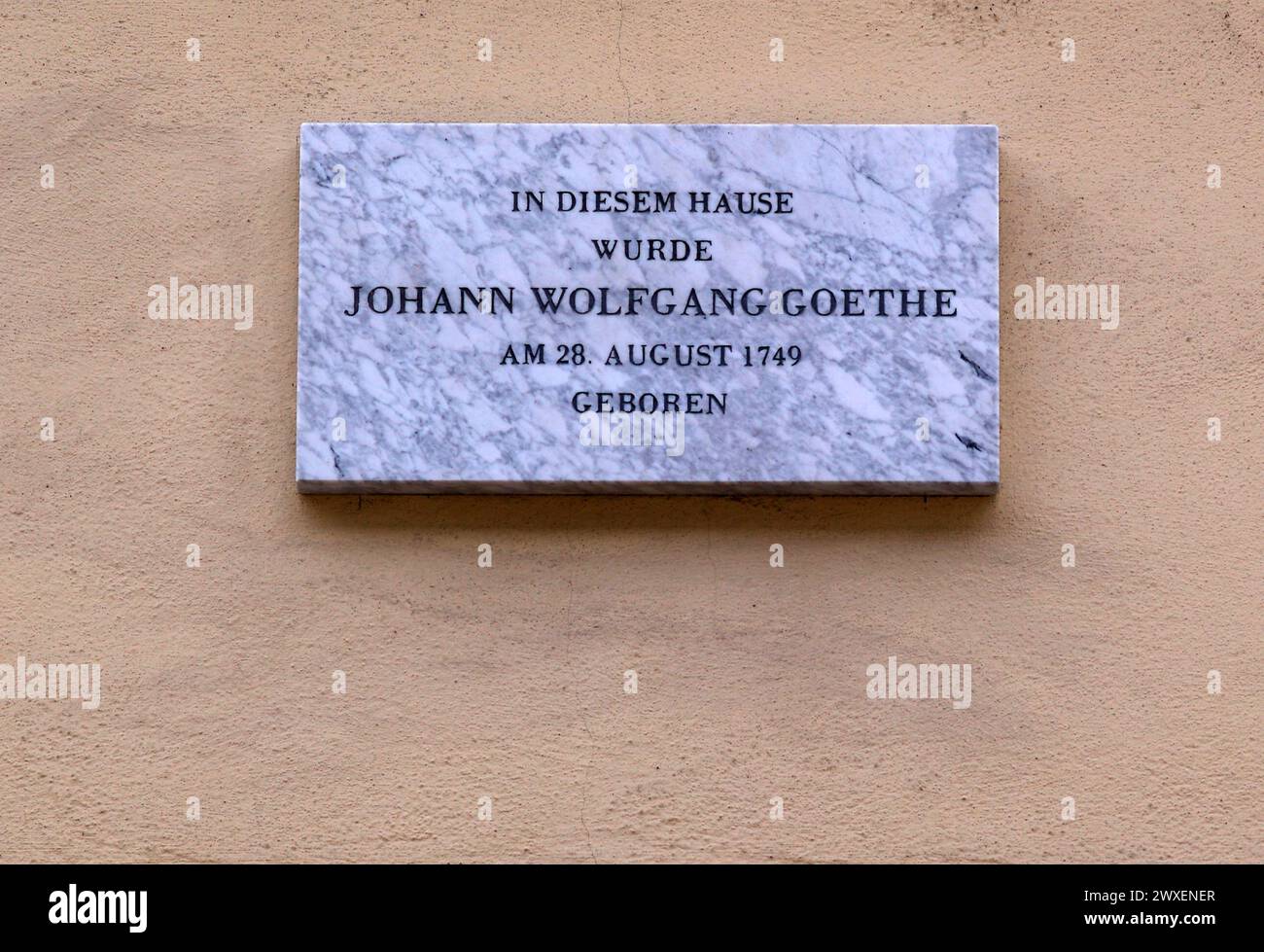 Memorial plaque, information plaque, Goethe House, birthplace of Johann ...