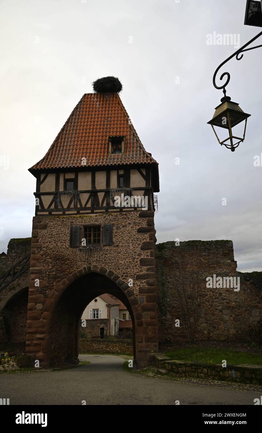 Landscape with scenic view of the Gothic style Tour des Sorcières known ...