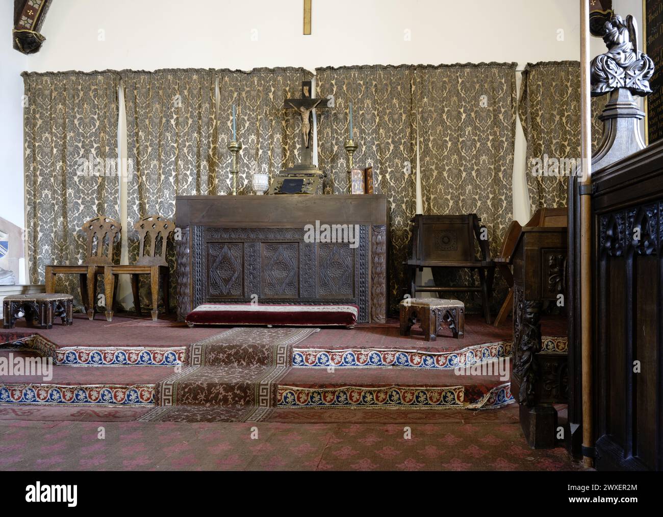 Powderham Castle, Kenton, Exeter, Devon, England, UK - interior view of ...