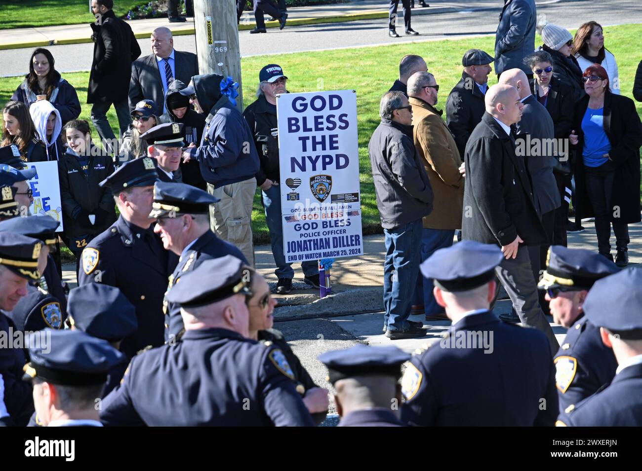 March 30, 2024, New York, New York: (NEW) The funeral for NYPD Officer Jonathan Diller, the ...