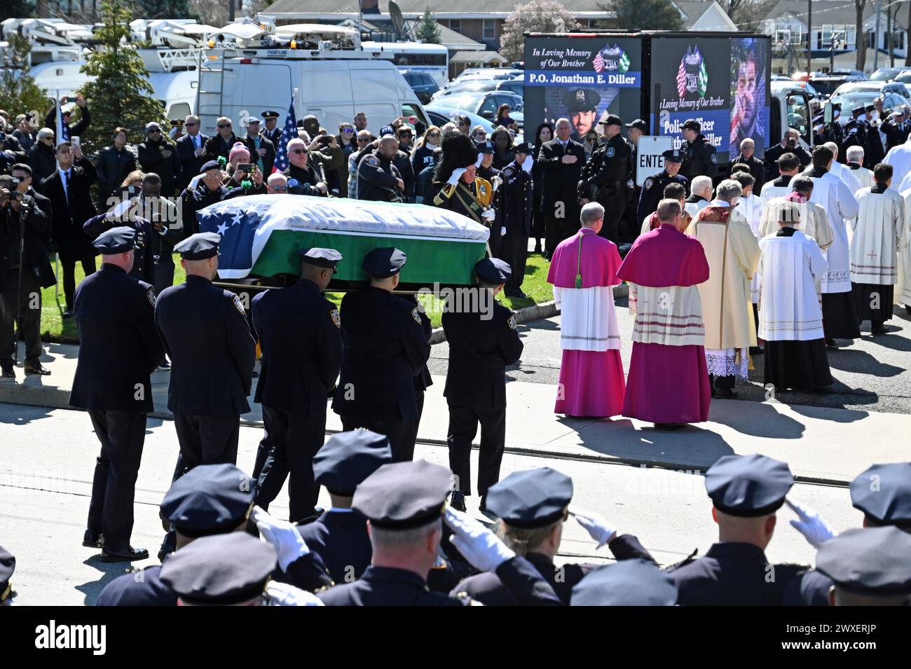March 30, 2024, New York, New York: (NEW) The funeral for NYPD Officer ...
