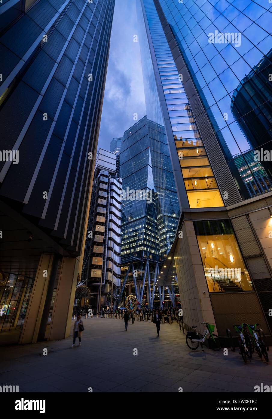 London, UK: Tall buildings in the City of London near Lime Street at ...
